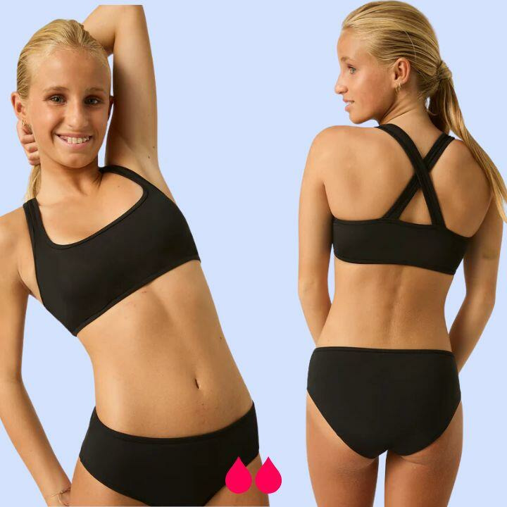Bas de Maillot de Bain Menstruel pour Ados Flux 2 Tampons - Decathlon